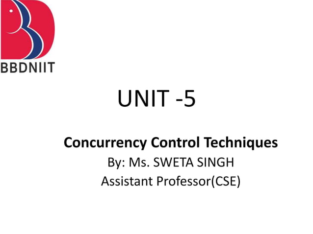 Unit 5 dbms | PPT
