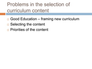 PROBLEMS IN THE CURRICULUM CONTENT | PPTX
