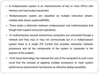 Unit 5 lect-3-multiprocessor | PPTX