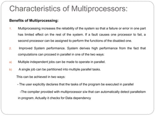 Unit 5 lect-3-multiprocessor | PPTX