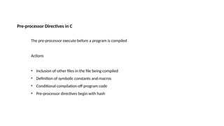 Unit - 5 Lecture – 1 Pre-processor Directives in C.pptx