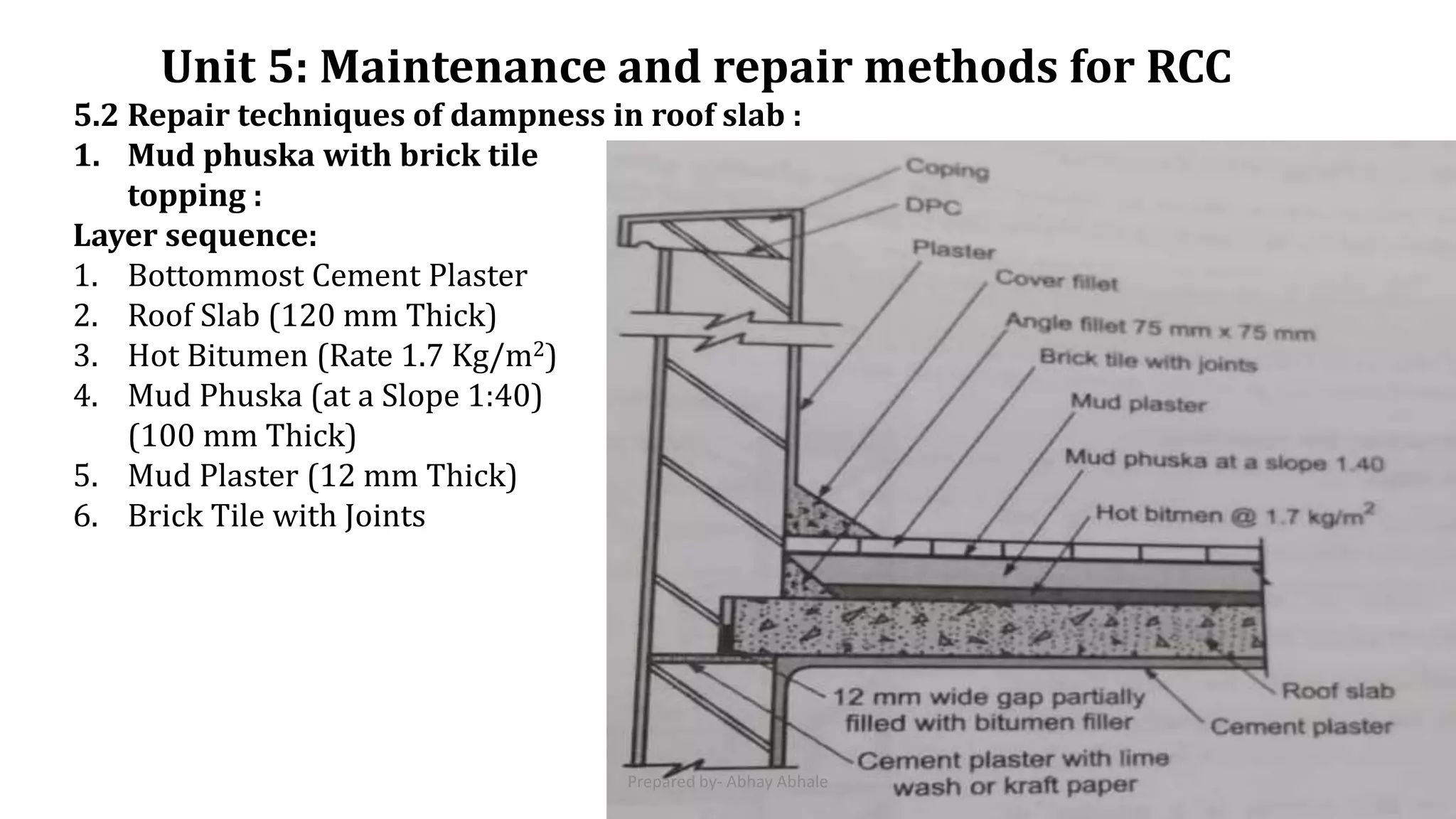 Unit 5 maintenance and repair methods for rcc mrs | PPT