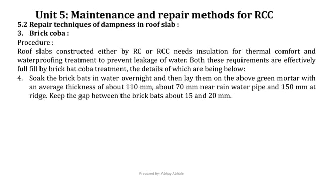 Unit 5 maintenance and repair methods for rcc mrs | PPT | Home ...