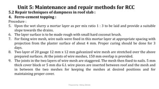 Unit 5 maintenance and repair methods for rcc mrs | PPT