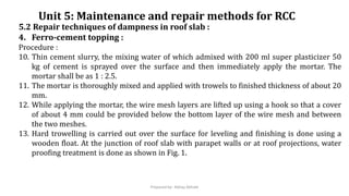 Unit 5 maintenance and repair methods for rcc mrs | PPT