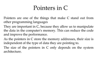 pointers in c programming - example programs | PPTX