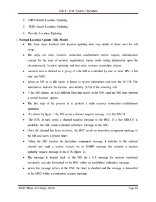 Unit 5 : wireless communication : GSM System operations | PDF
