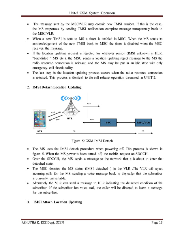 Unit 5 : wireless communication : GSM System operations | PDF | Computer Networking | Computing
