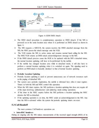 Unit 5 : wireless communication : GSM System operations | PDF