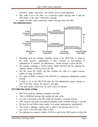 Unit 5 : wireless communication : GSM System operations | PDF