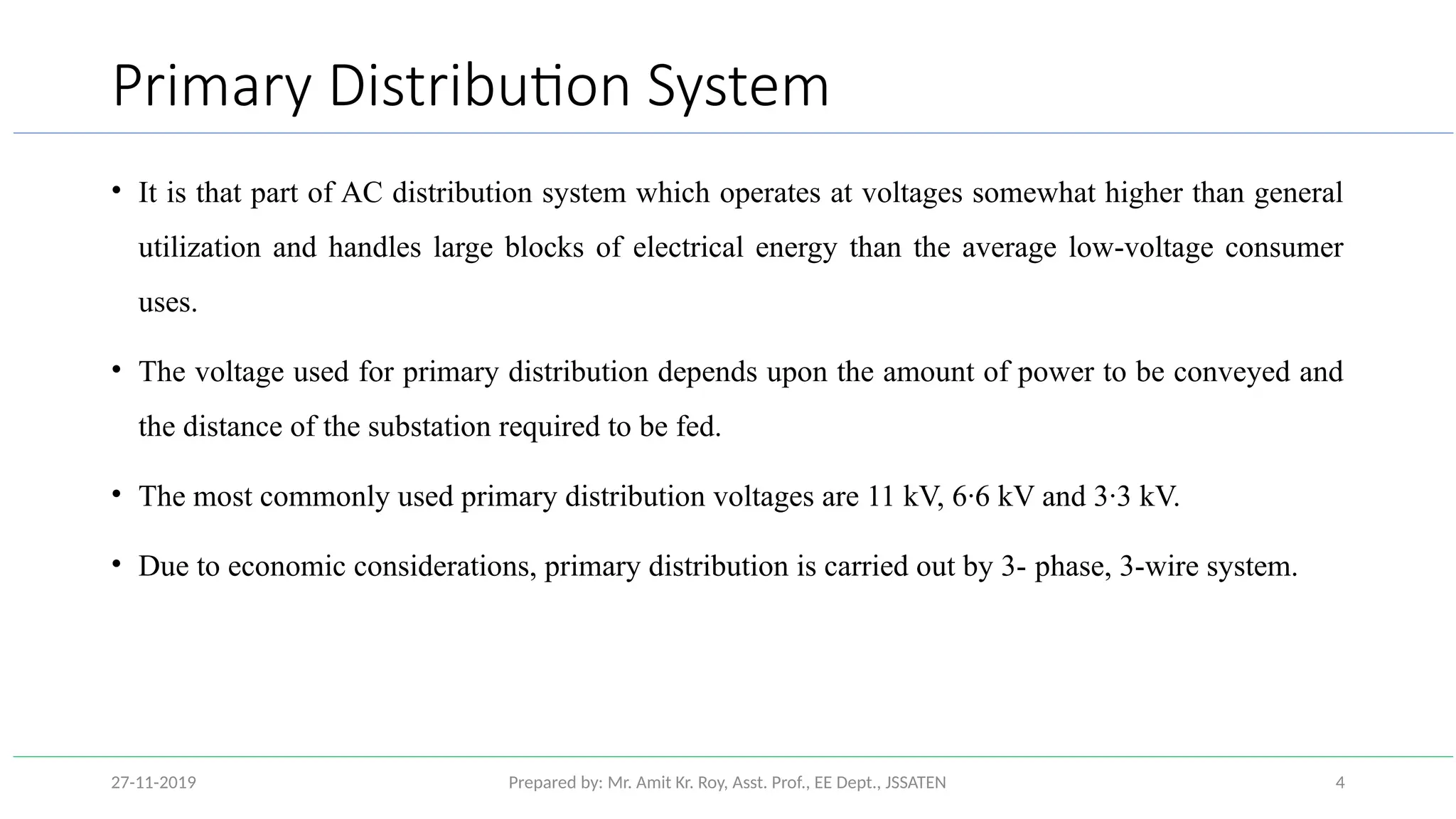 Electrical Distribution System Presentation | PPTX