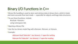 Comprehensive Guide to File Handling in C++ Programming | PPTX