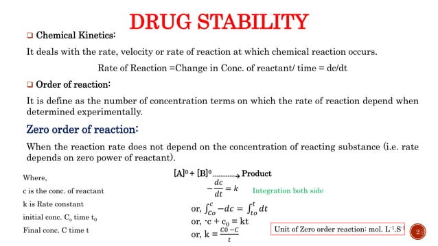 Unit-5 Physical Pharmacy-II Drug stability.pptx | Chemistry | Science
