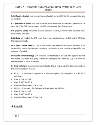 Unit 5 process data transmission standards and buses | DOCX | Computer ...