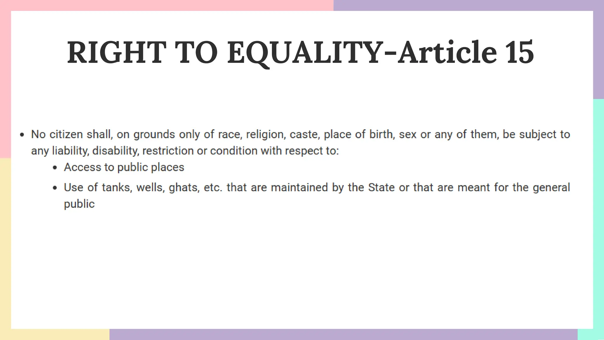 UNIT-5 RIGHT TO EQUALITY EXPLANATION OF ARTICLE 14-ARTICLE 19 | PDF