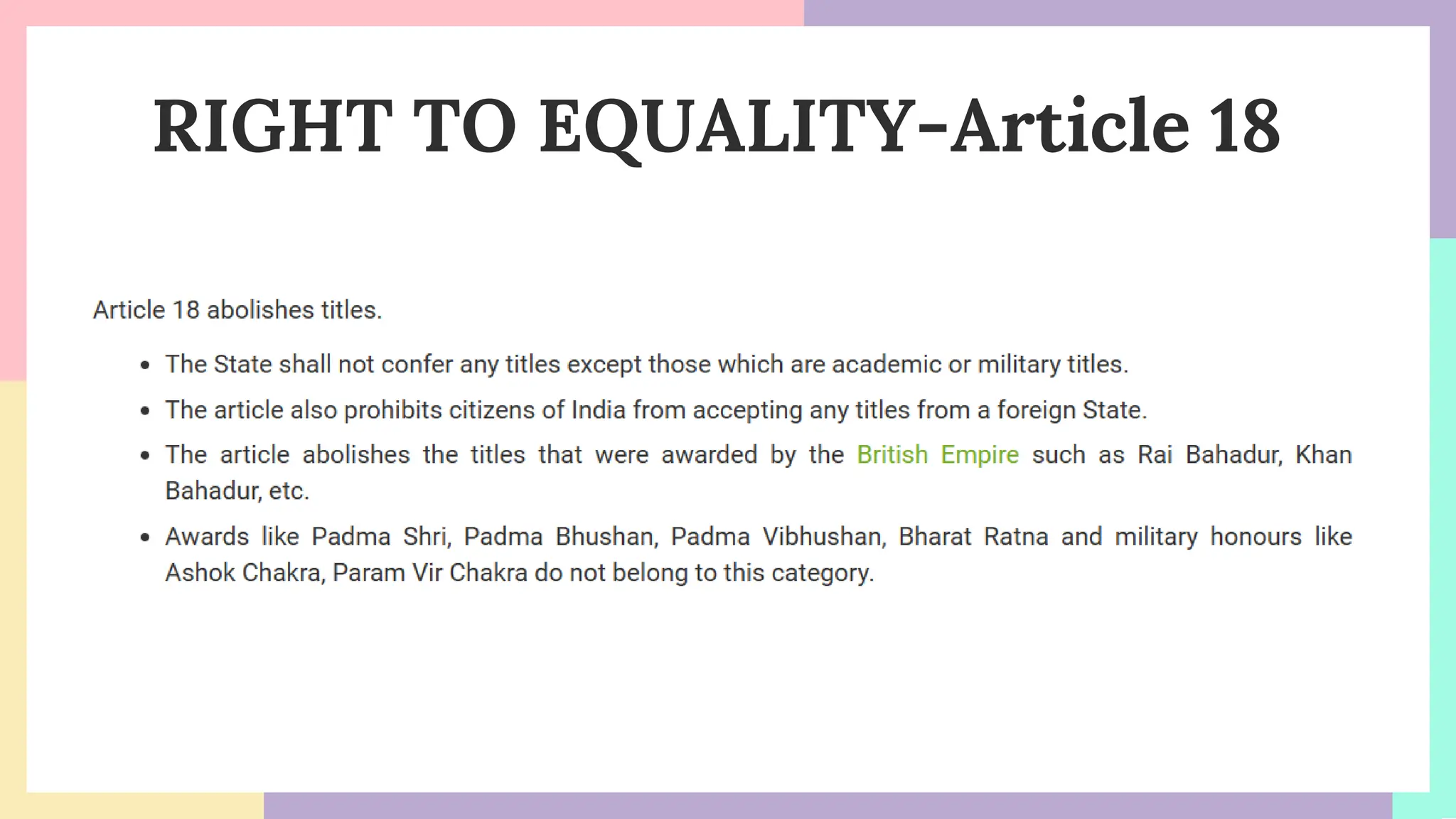 UNIT-5 RIGHT TO EQUALITY EXPLANATION OF ARTICLE 14-ARTICLE 19 | PDF