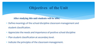 Unit 5 school discipline and classroom management | PPTX