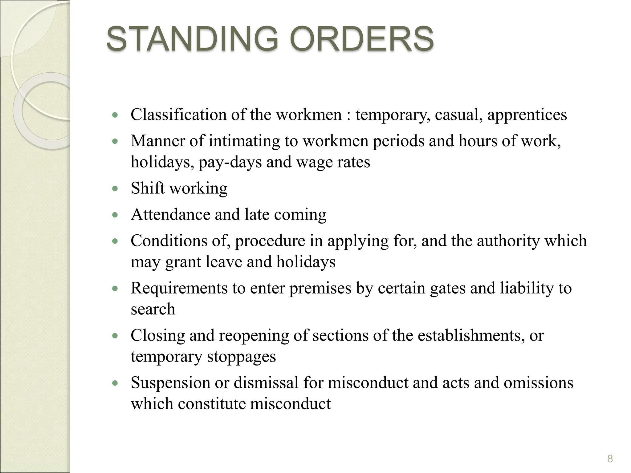 Unit-5 standingordersact1946 (1).pptPOPNIKJHYRTDFSDSADS | PPT