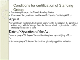 Unit-5 standingordersact1946 (1).pptPOPNIKJHYRTDFSDSADS | PPT
