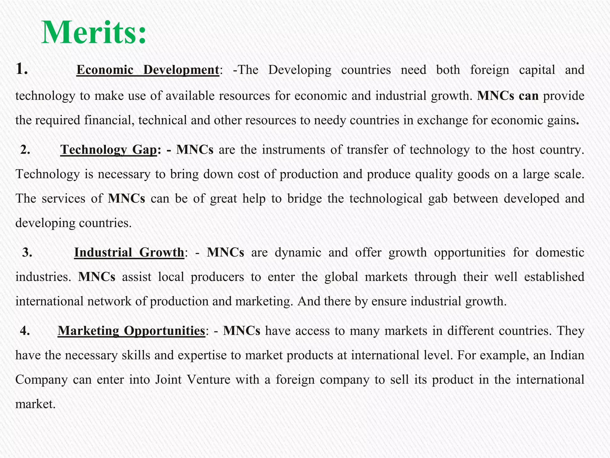 MNCs -Merits & Demerits | PDF