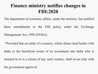 FDI Policy in India | PDF