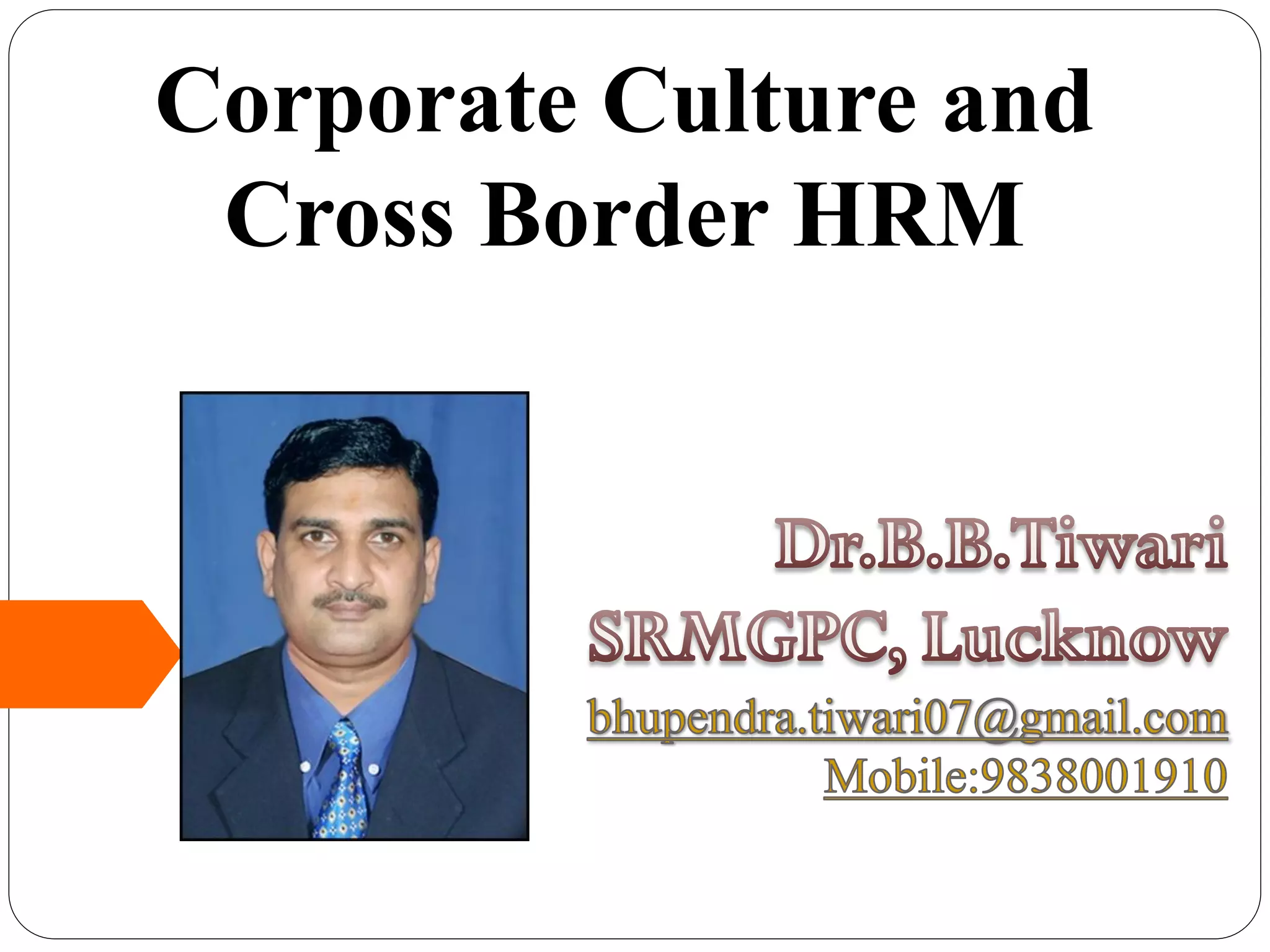 Corporate culture and cross border HRM | PDF