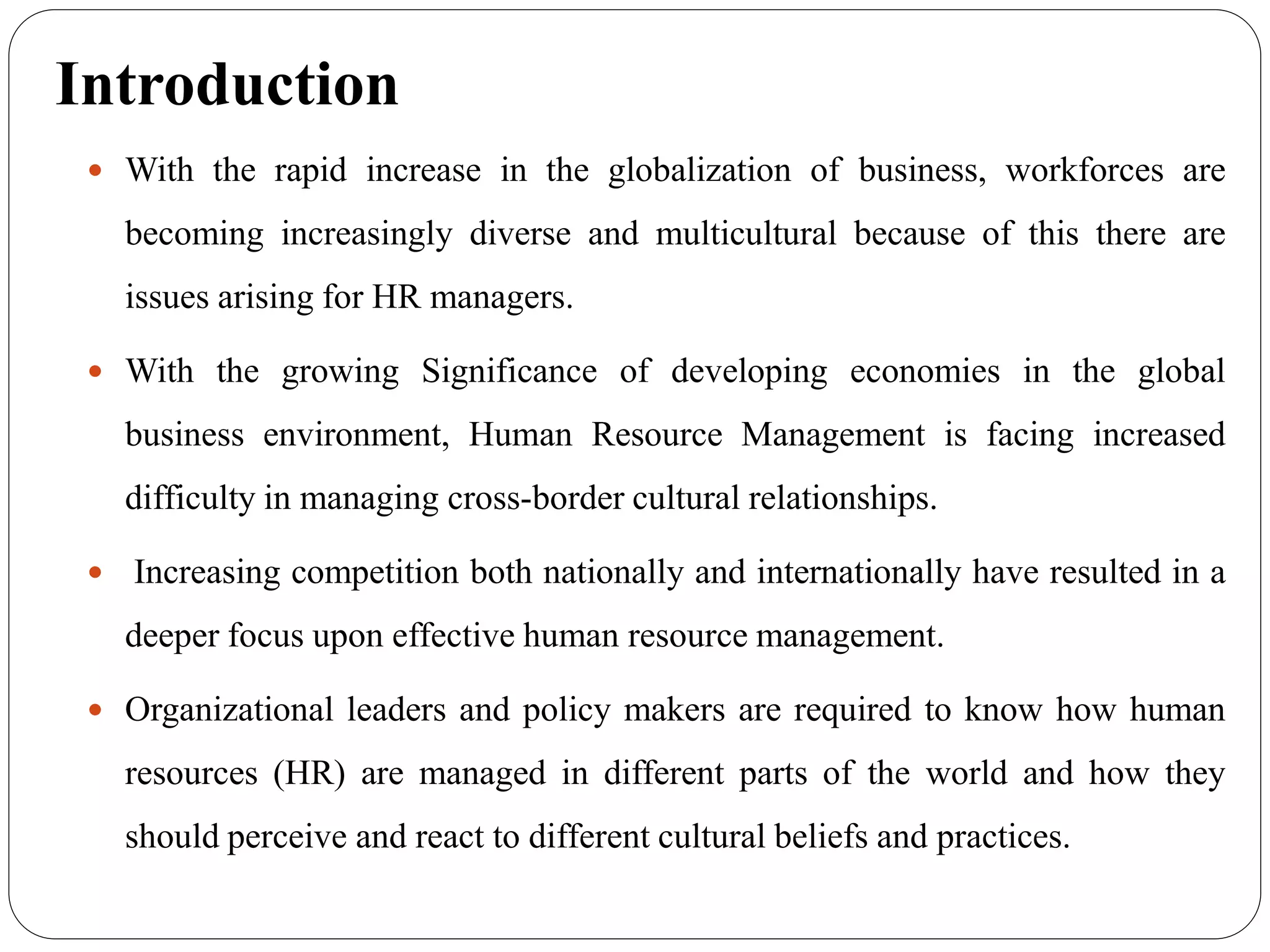 Corporate culture and cross border HRM | PDF