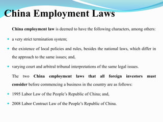 Employment practices in us and china | PDF