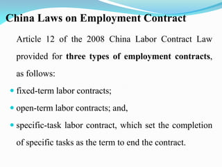 Employment practices in us and china | PDF