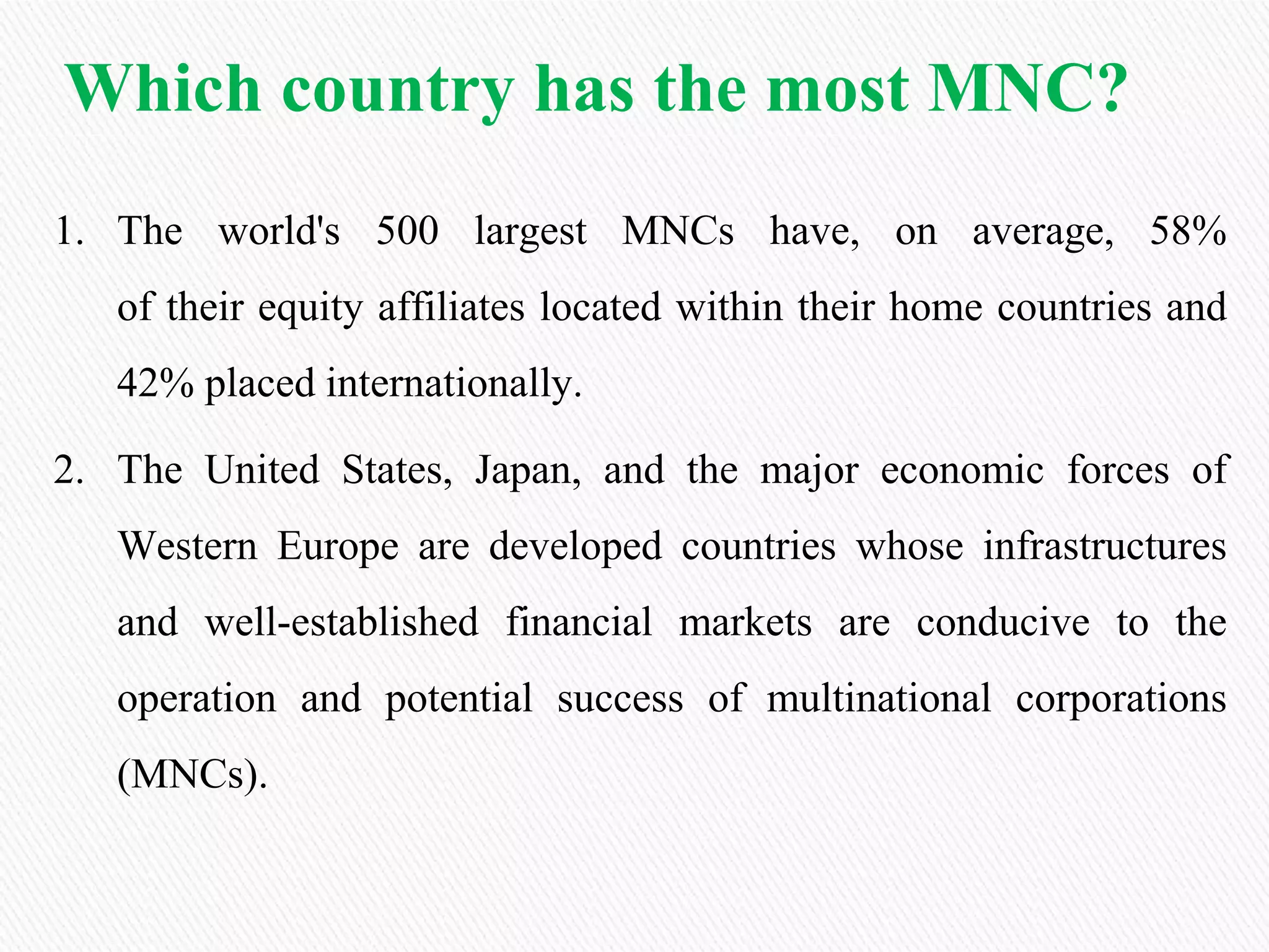 MNCs: Definition, features and Advantages -Disadvantages | PDF