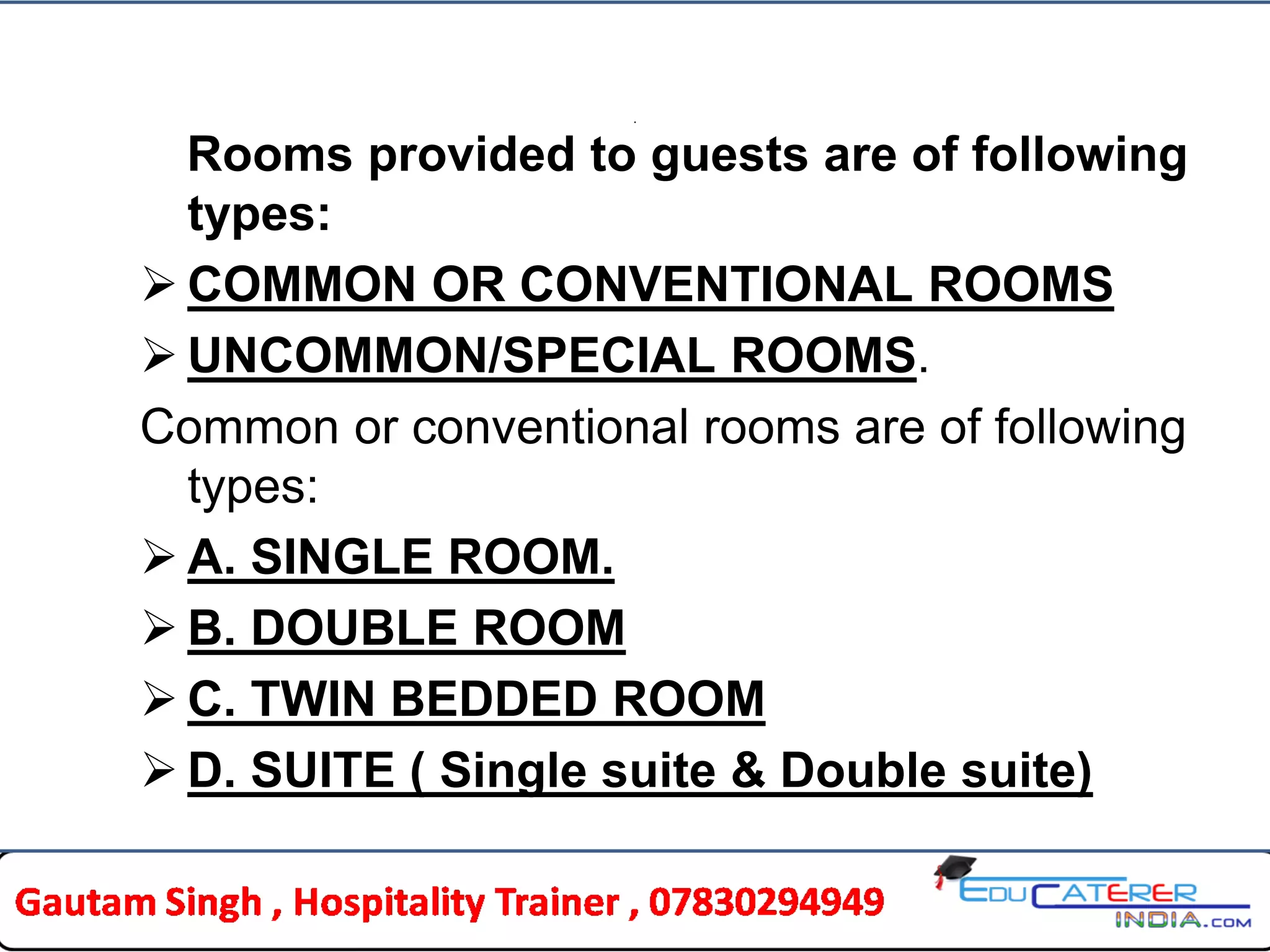 types-of-room-and-its-layout | PDF | Hotels and Motels | Travel Type