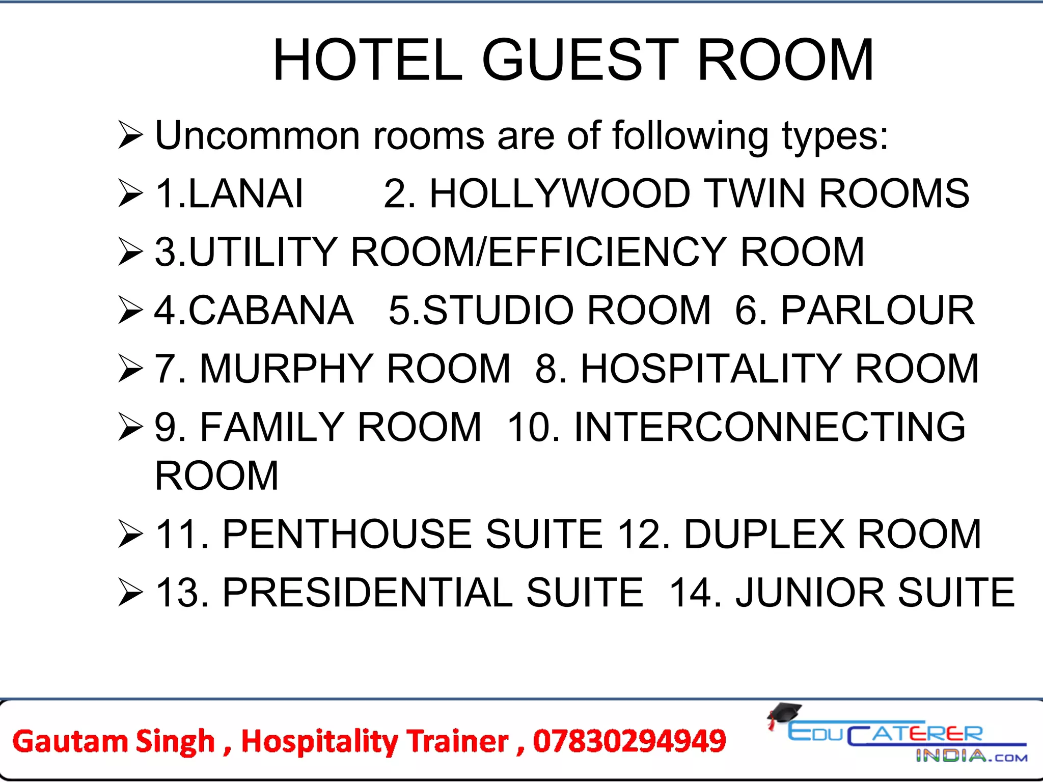 types-of-room-and-its-layout | PDF | Hotels and Motels | Travel Type
