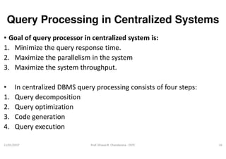 Distributed DBMS - Unit 6 - Query Processing | PPT