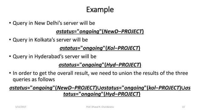 Distributed Dbms Unit 6 Query Processing Pptx Databases