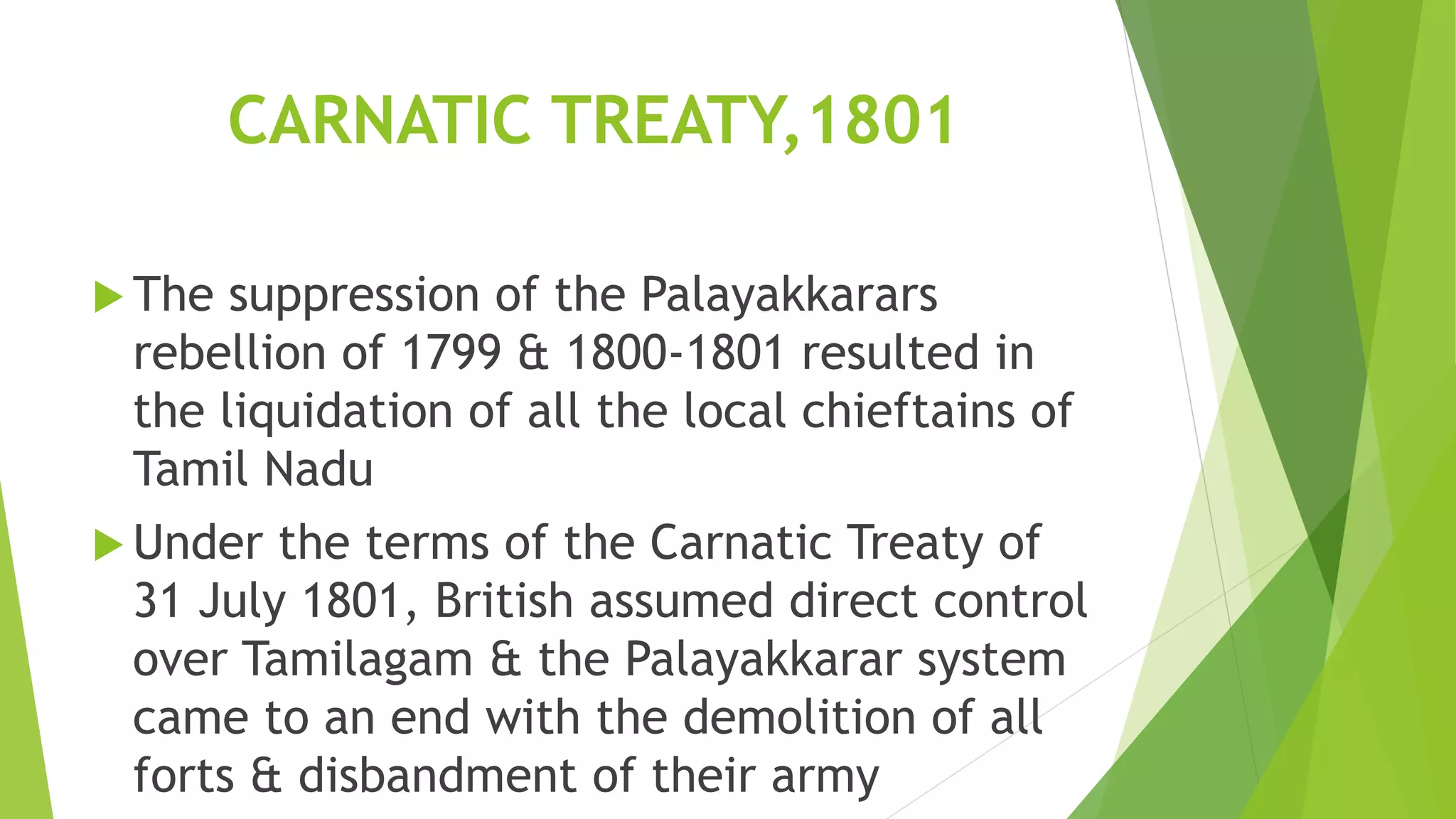 EARLY REVOLTS AGAINST BRITISH RULE IN TAMIL NADU | PPTX