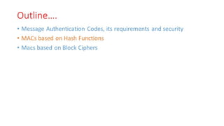 CNS - Unit - 6 - Message Authentication Code | PDF