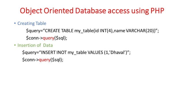WD - Unit - 6 - Database Connectivity using PHP | PDF