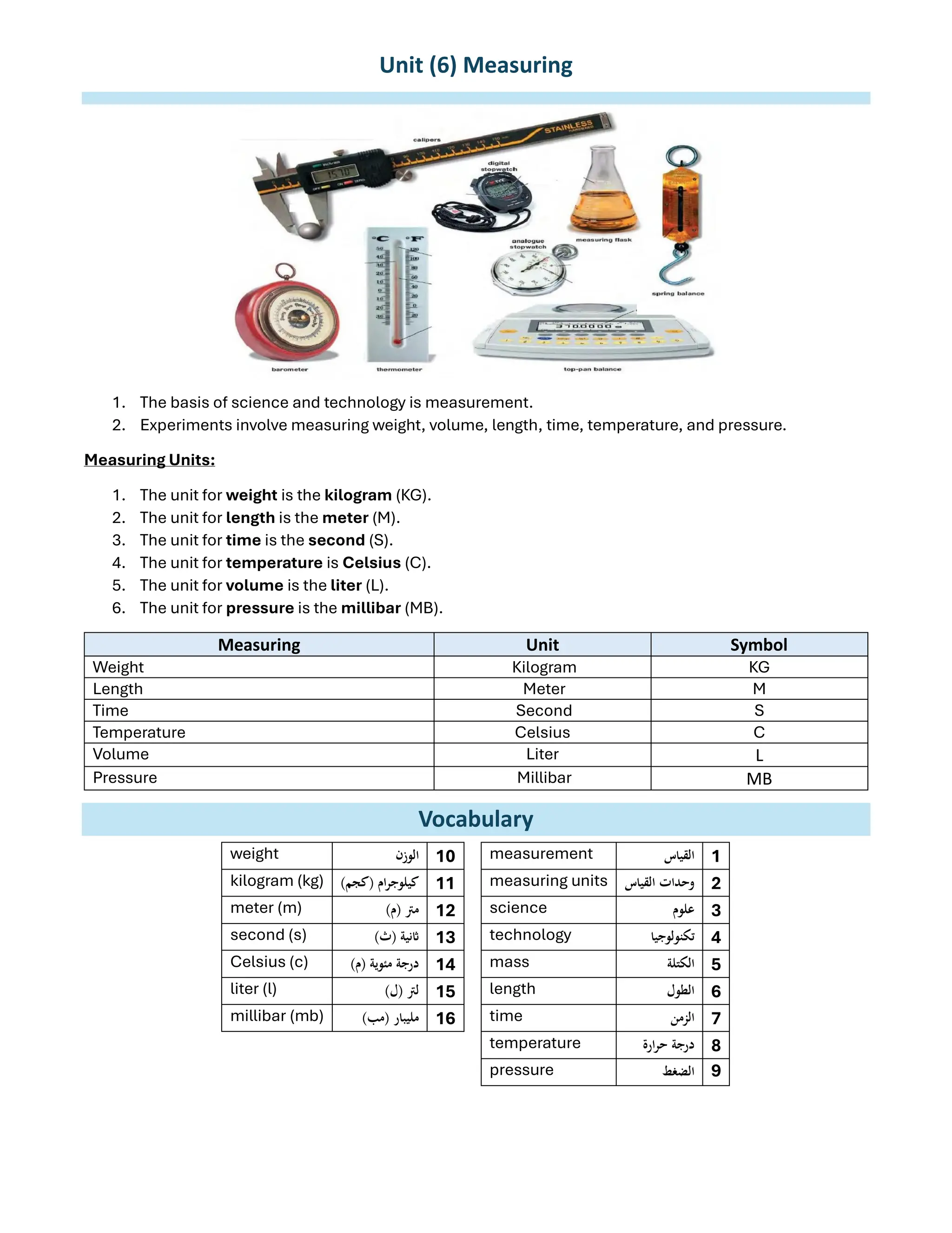 Technical English-Unit-6-Measuring for Science | PDF