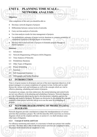 Planning time scale network analysis and network diagrams | PDF