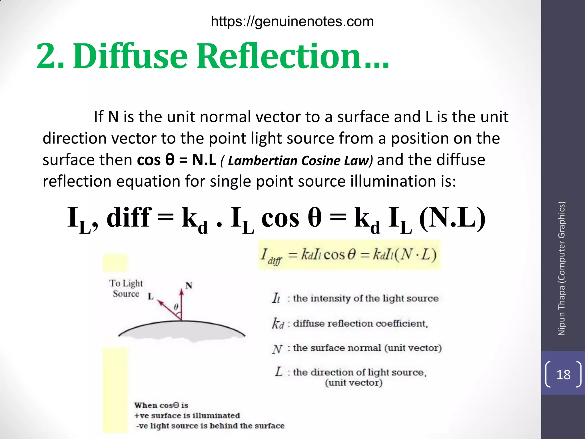 Unit 6 Illumination Models And Surface Rendering Methodspdf 3 D Graphics Computer Software