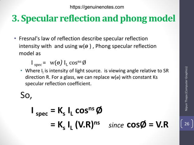 UNIT-6-Illumination-Models-and-Surface-Rendering-Methods.pdf | 3-D Graphics | Computer Software ...