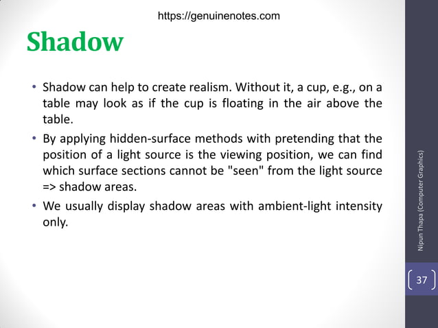 Unit 6 Illumination Models And Surface Rendering Methodspdf 3 D Graphics Computer Software