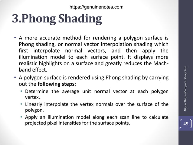 Unit 6 Illumination Models And Surface Rendering Methodspdf 3 D Graphics Computer Software