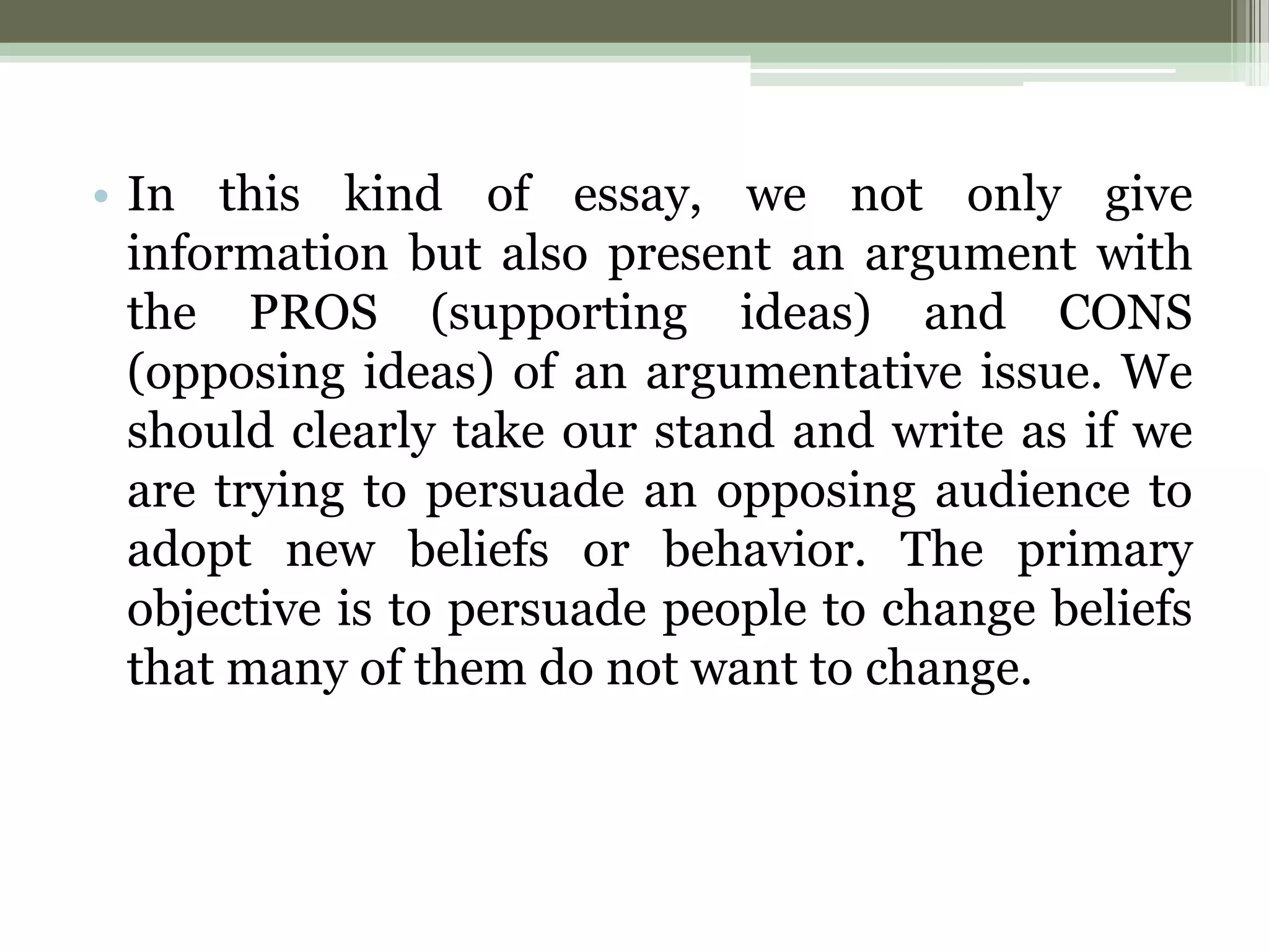 argumentative essay | PPTX