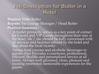 Unit 6, butler service | PPTX