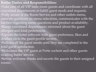 Unit 6, butler service | PPTX