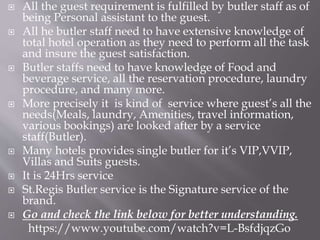 Unit 6, butler service | PPTX