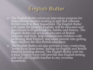 Unit 6, butler service | PPTX