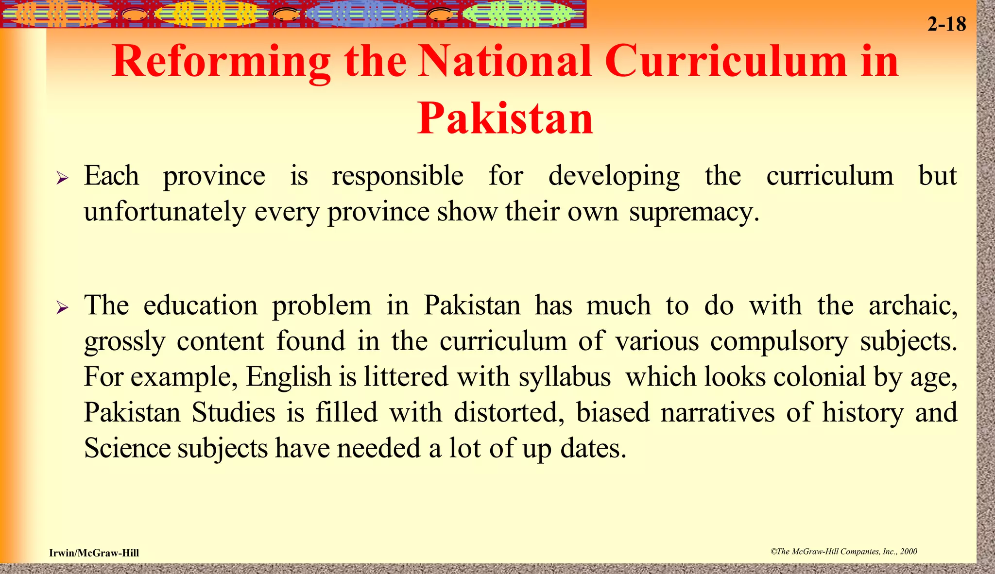 Unit 6 curriculum development in pakistan problems and prospects | PPT