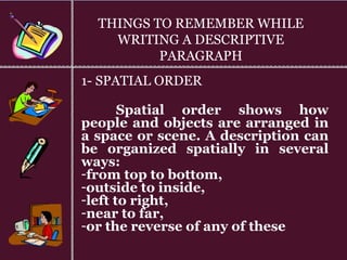 descriptive paragraph | PPT